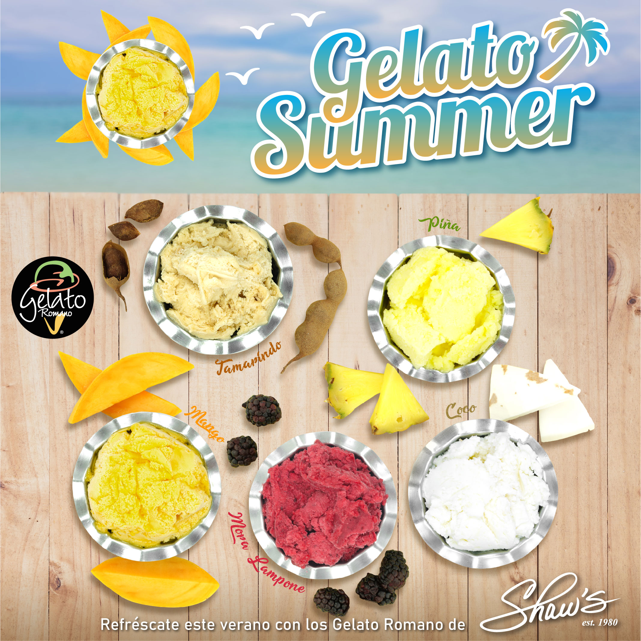 Gelato - Summer flavors - Pagina Web de Shaw´s Dom, 28/03/2021